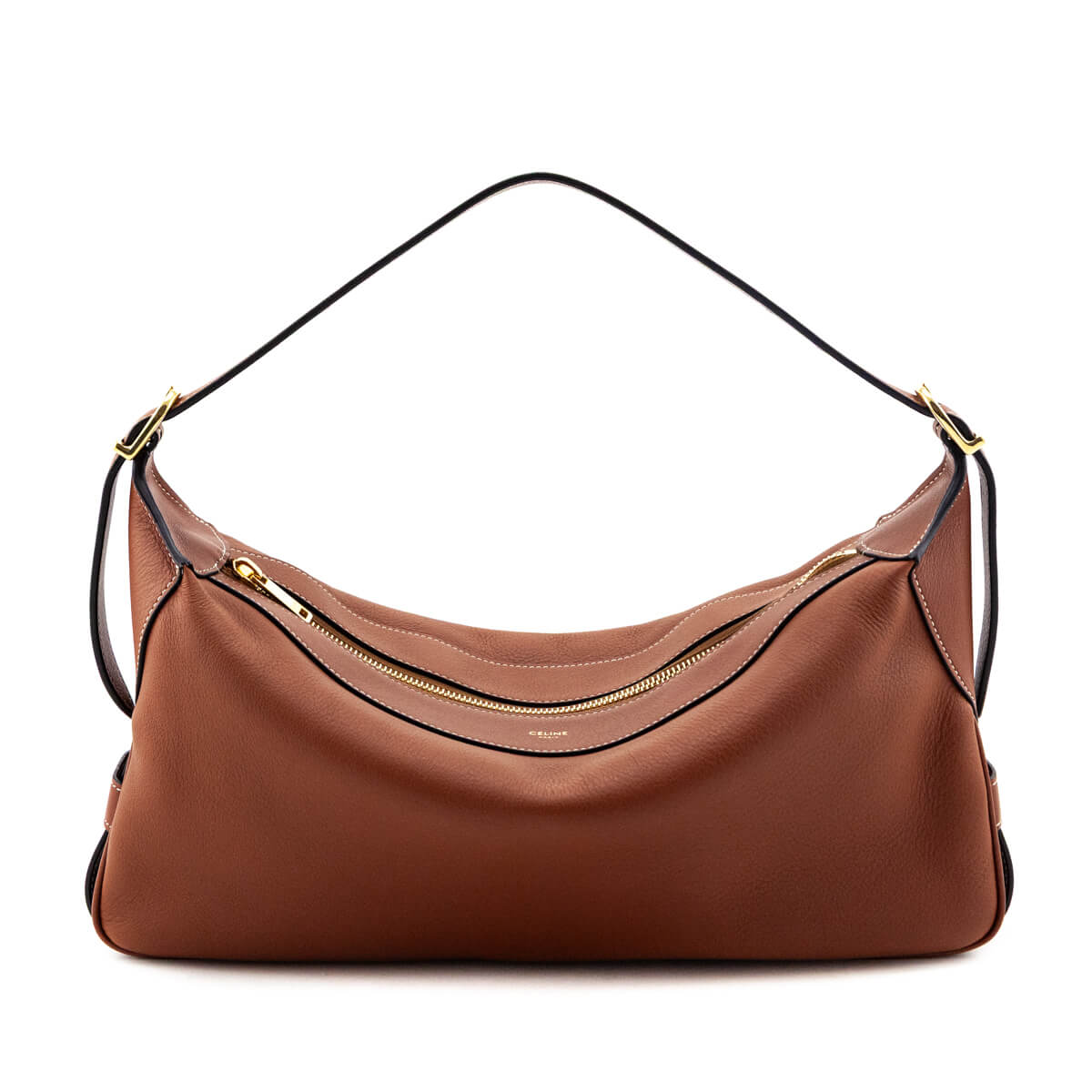 Celine Tan Supple Calfskin Medium Romy Shoulder Bag - Preloved Celine ...