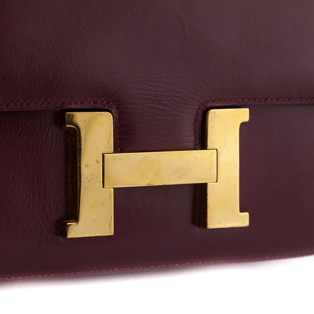 Hermes Rouge H Box Calf Vintage Constance 23 - Hermes Handbags Canada